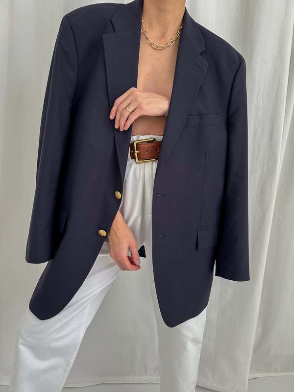 Vintage Marine Ralph Polo Wool University Blazer - Navy | Garmentory