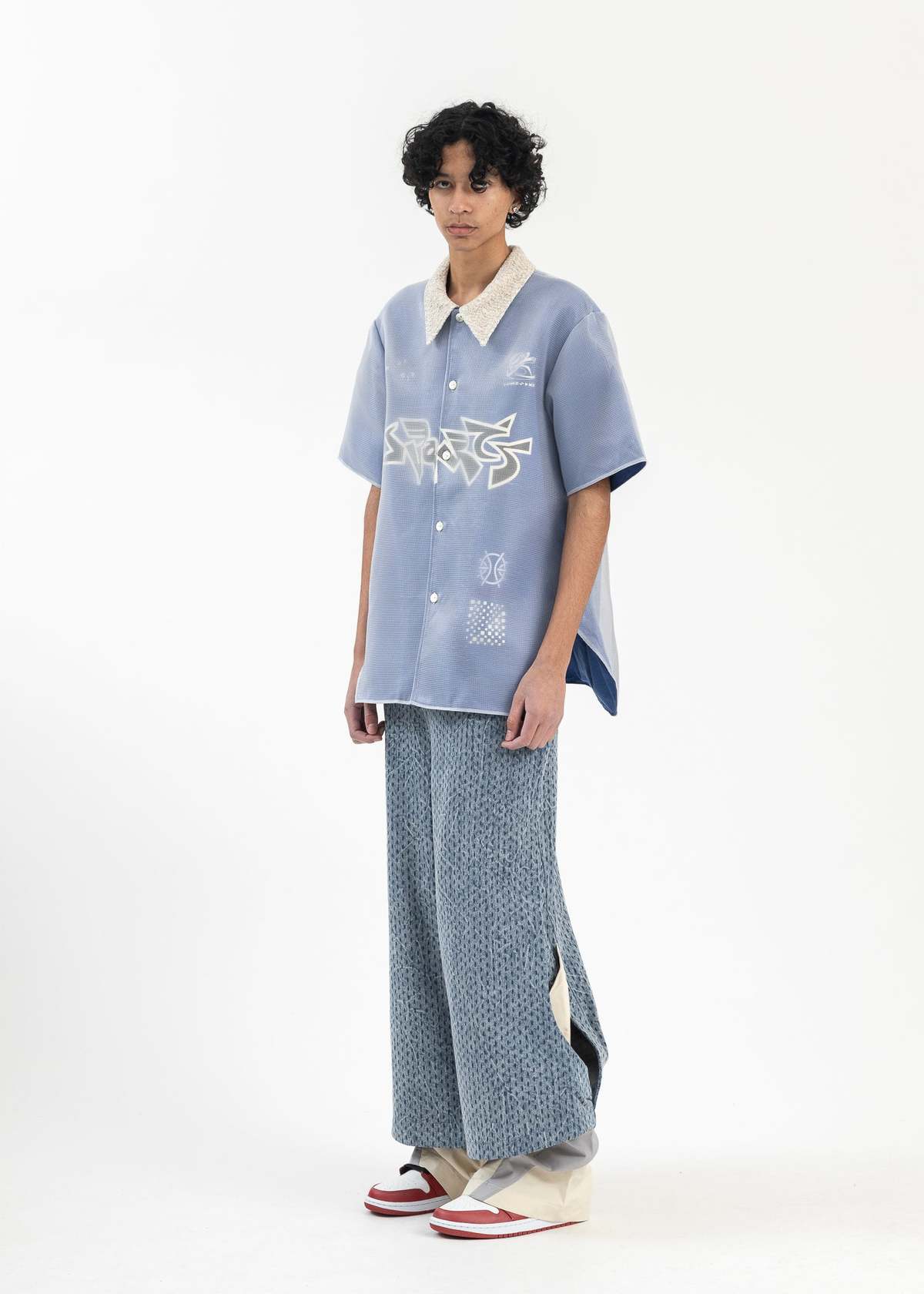 Namesake Prince Crinkle Wash Track Jeans - Cyber Blue | Garmentory