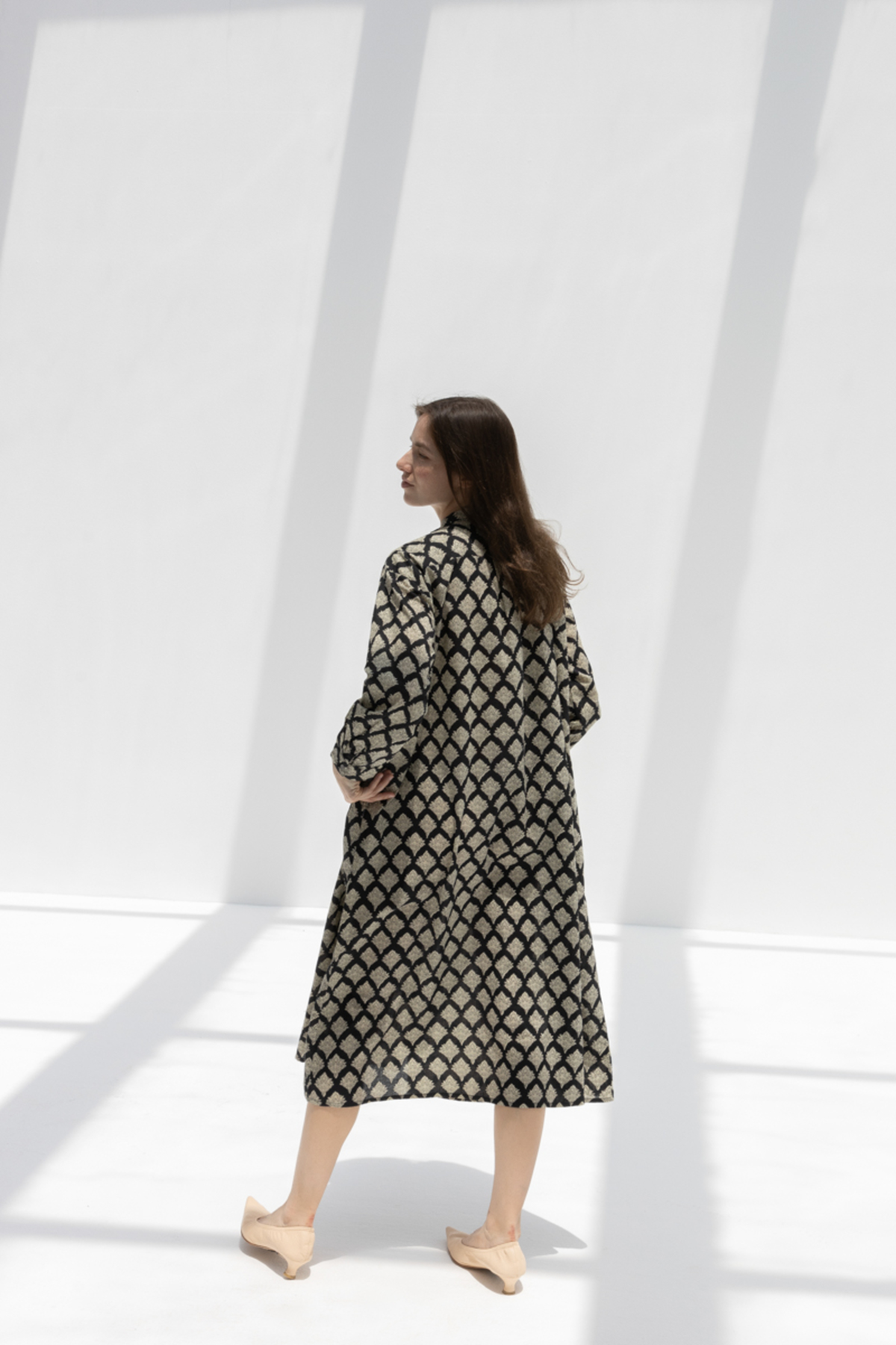 Ichi Antiquites India Block Print Dress - Black | Garmentory