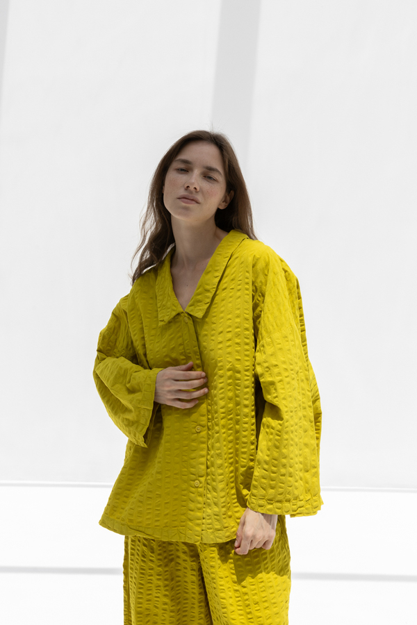 Black Crane CHELSEA COLLAR SHIRT - TURMERIC | Garmentory