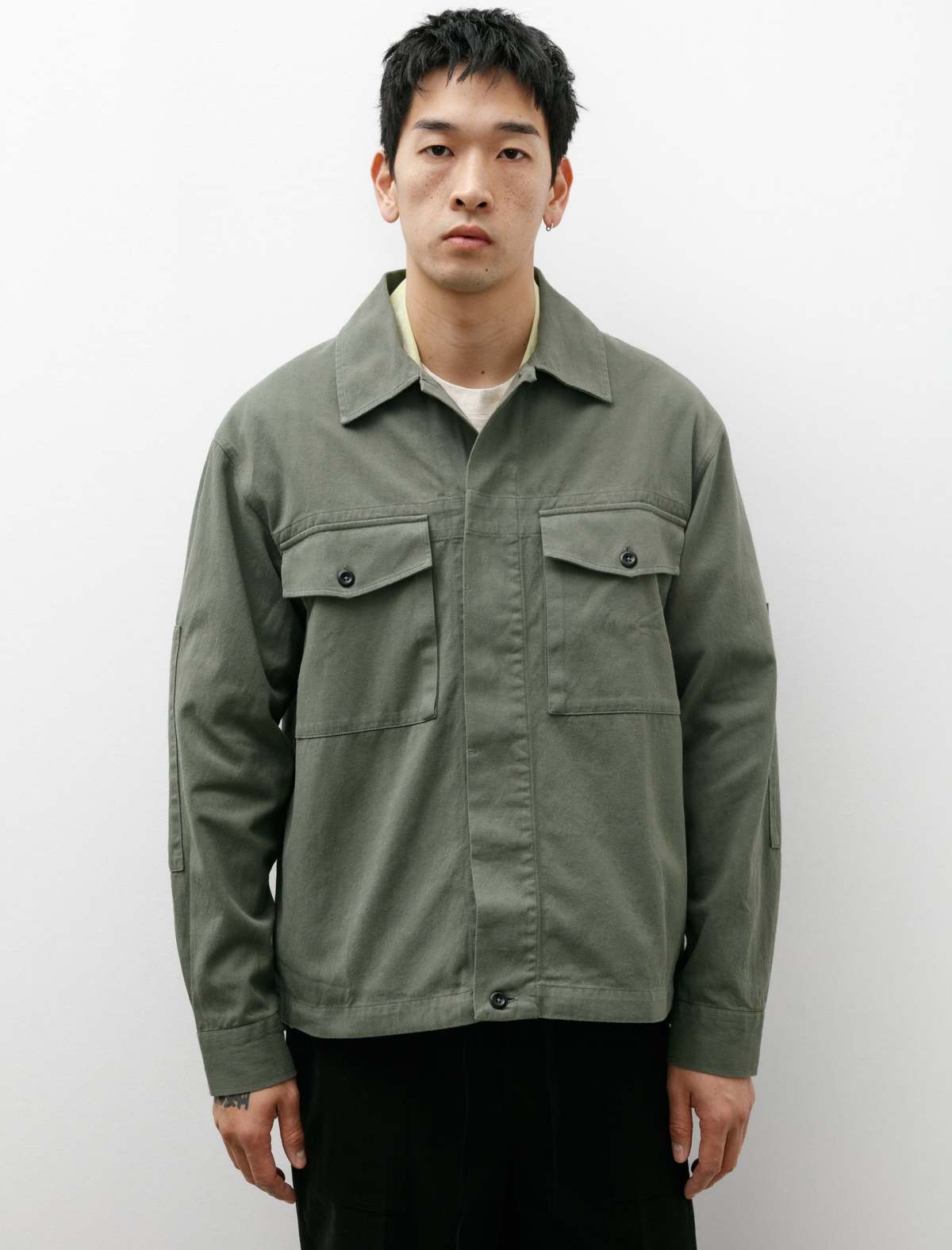 Margaret Howell Cotton Hemp Drawcord Jacket - Uniform Green | Garmentory