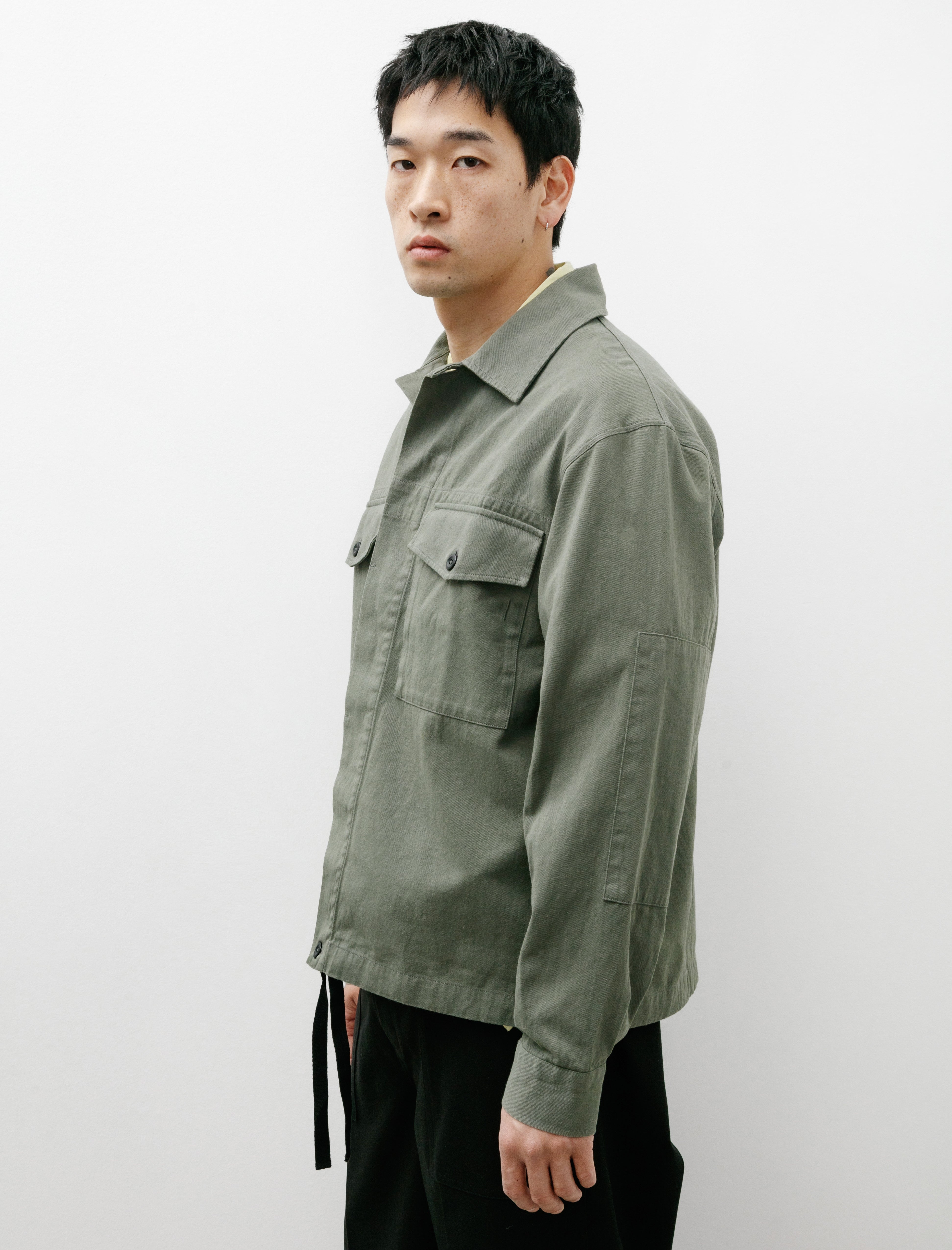 Margaret Howell Cotton Hemp Drawcord Jacket - Uniform Green | Garmentory