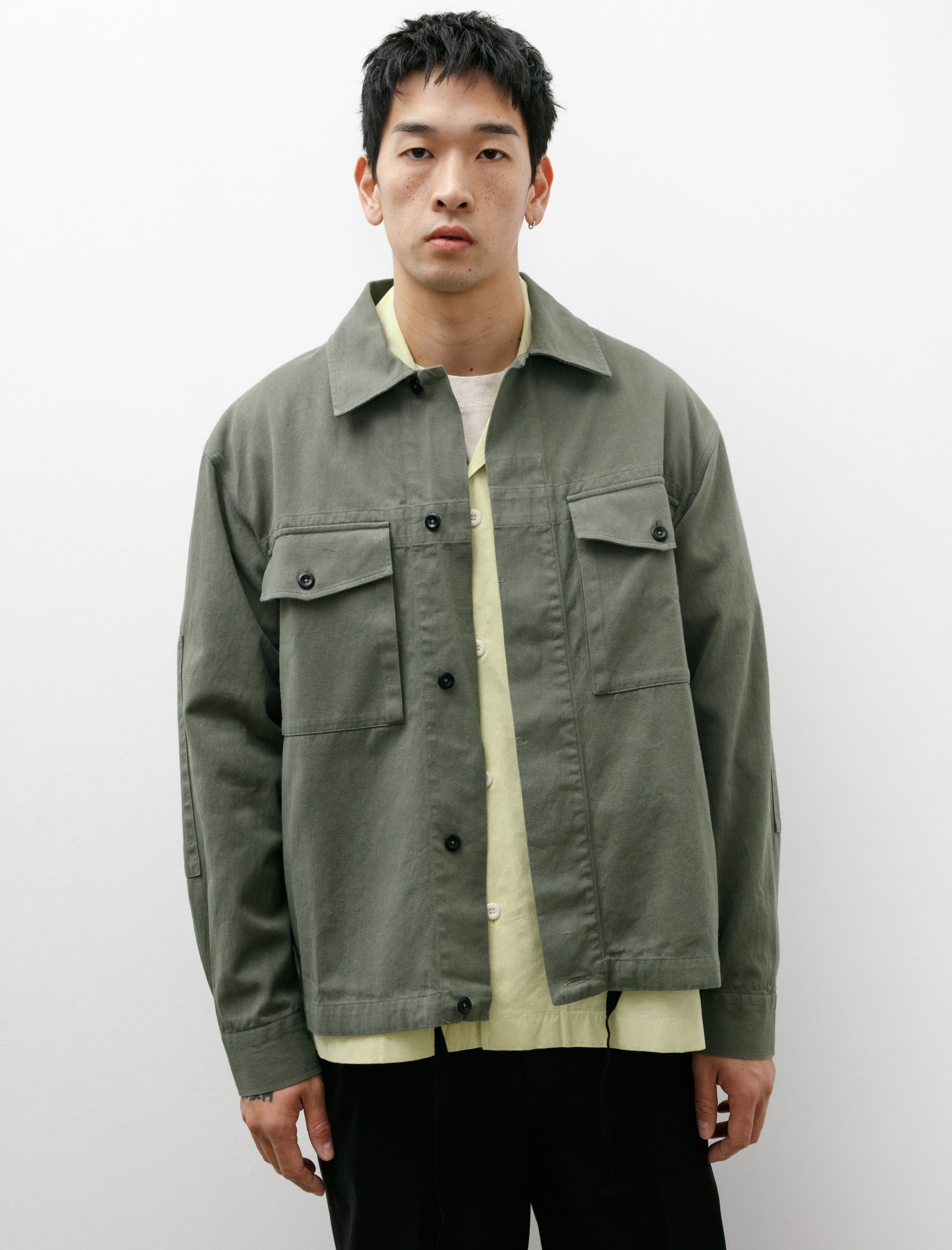 Margaret Howell Cotton Hemp Drawcord Jacket - Uniform Green | Garmentory