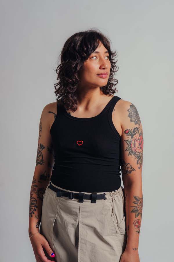 Baserange Heart Tank - Black | Garmentory