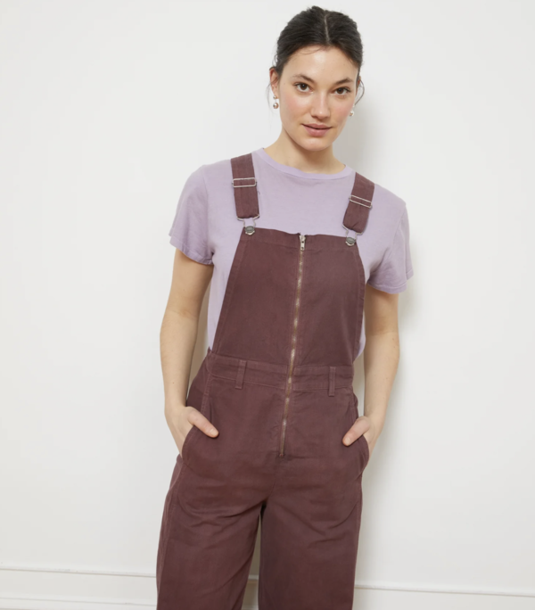 Loup Madelyn Zip Front Overalls - Mauve | Garmentory