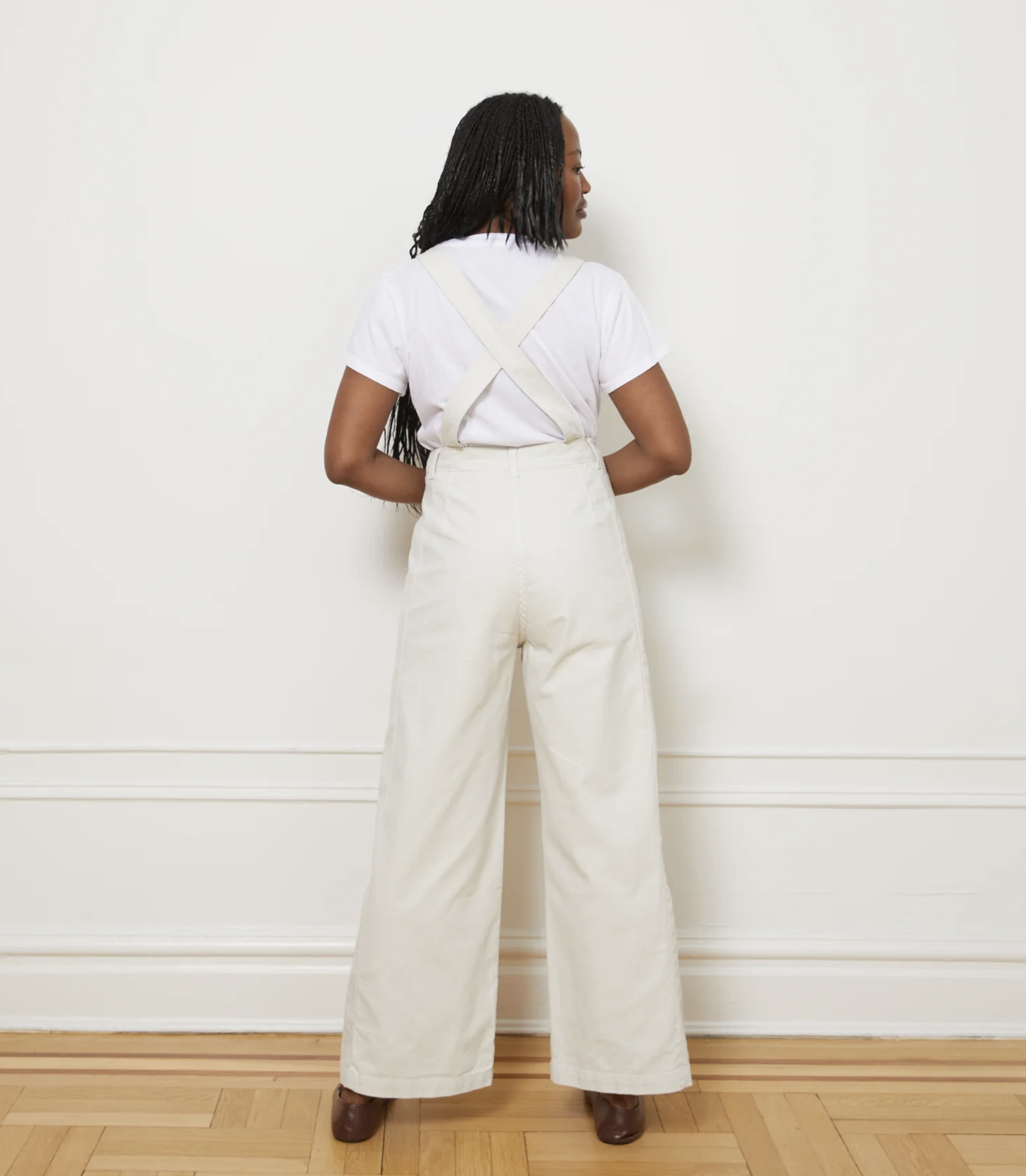 Loup Madelyn Zip Front Overalls - Salt | Garmentory