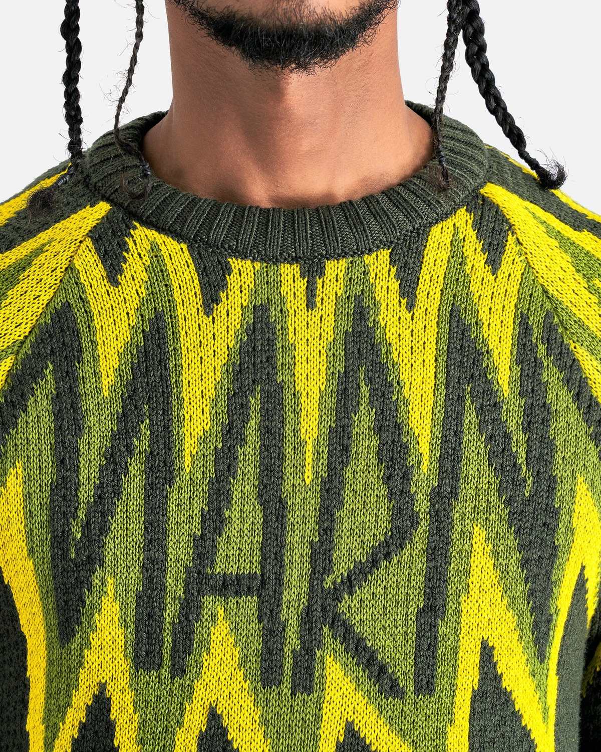 Marni Fire Island Logo Sweater - Leave Green | Garmentory