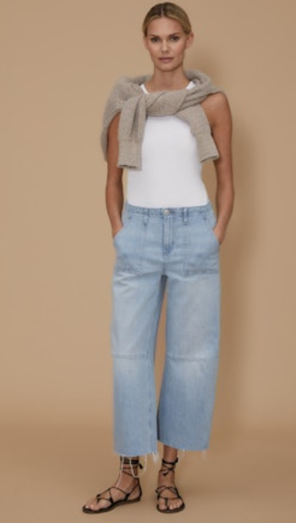 Le Jean Utility Soft Barrel Pant - Powder Blue | Garmentory