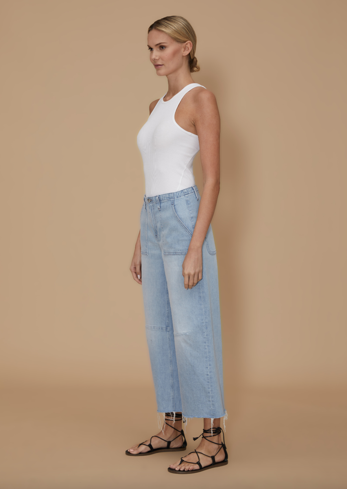 Le Jean Utility Soft Barrel denim - Powder Blue | Garmentory