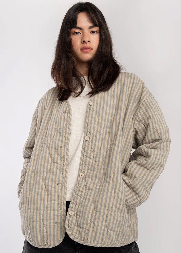 Micaela Greg Quilted Liner jacket - Muted Stripe | Garmentory