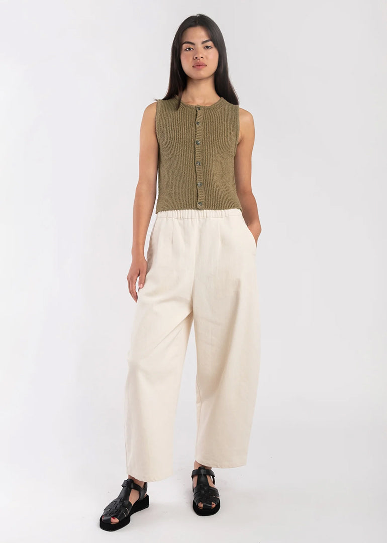 Micaela Greg Boucle Rib Vest - Ivy | Garmentory