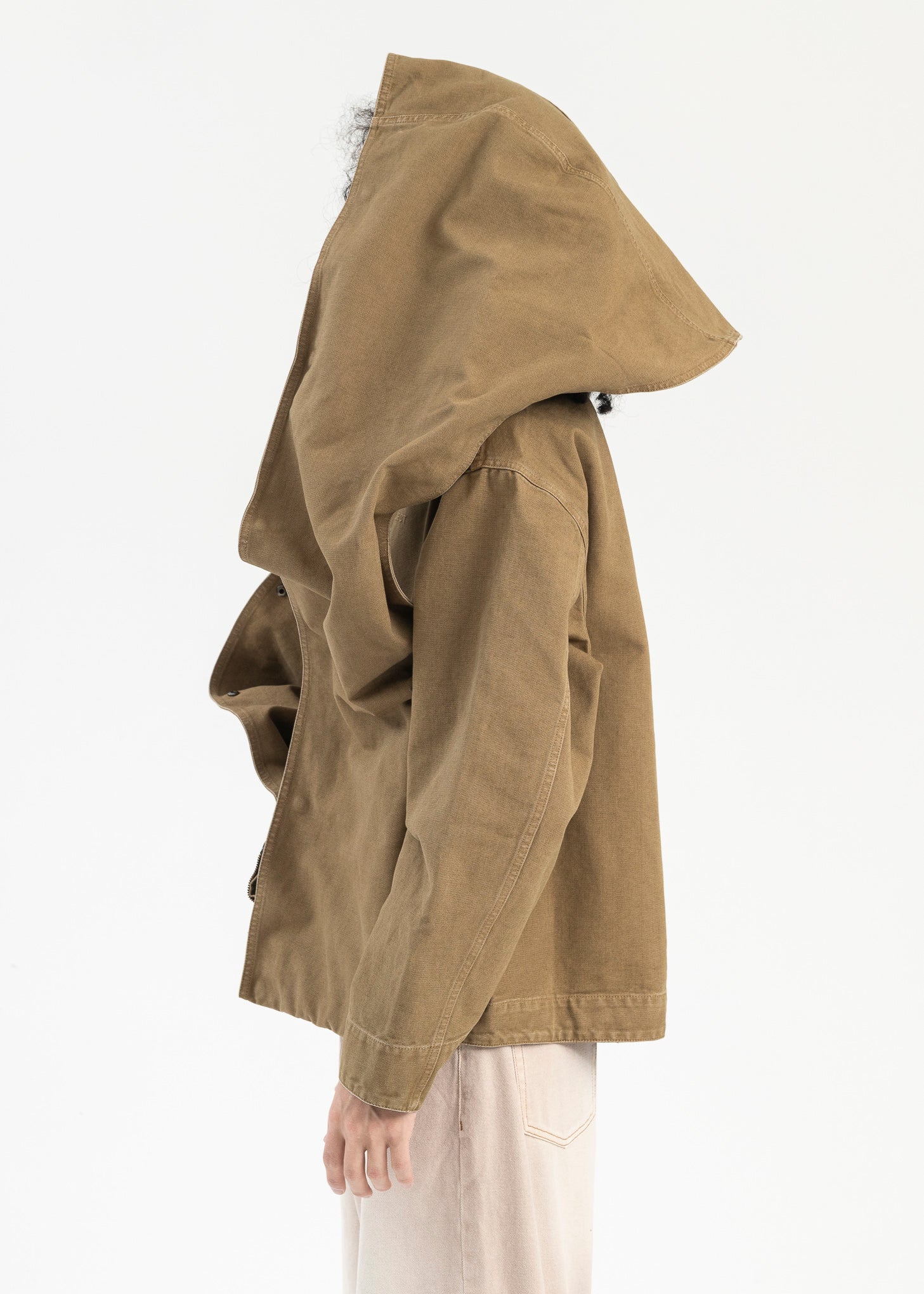 Y/project SNAP OFF PANEL HOOD CARGO JACKET - Beige | Garmentory