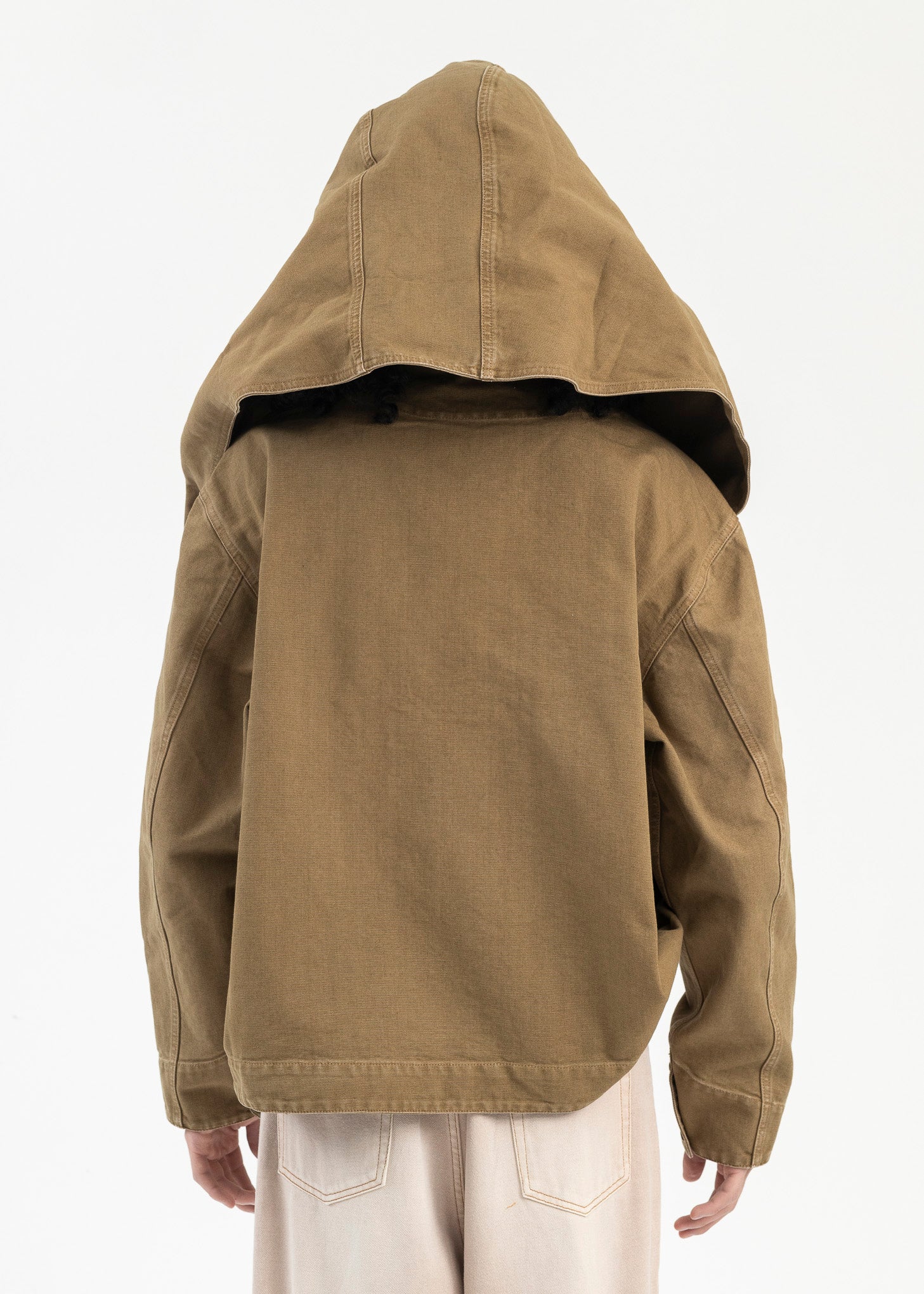 Y/project SNAP OFF PANEL HOOD CARGO JACKET - Beige | Garmentory