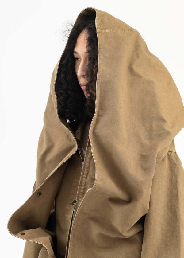 Y/project SNAP OFF PANEL HOOD CARGO JACKET - Beige | Garmentory