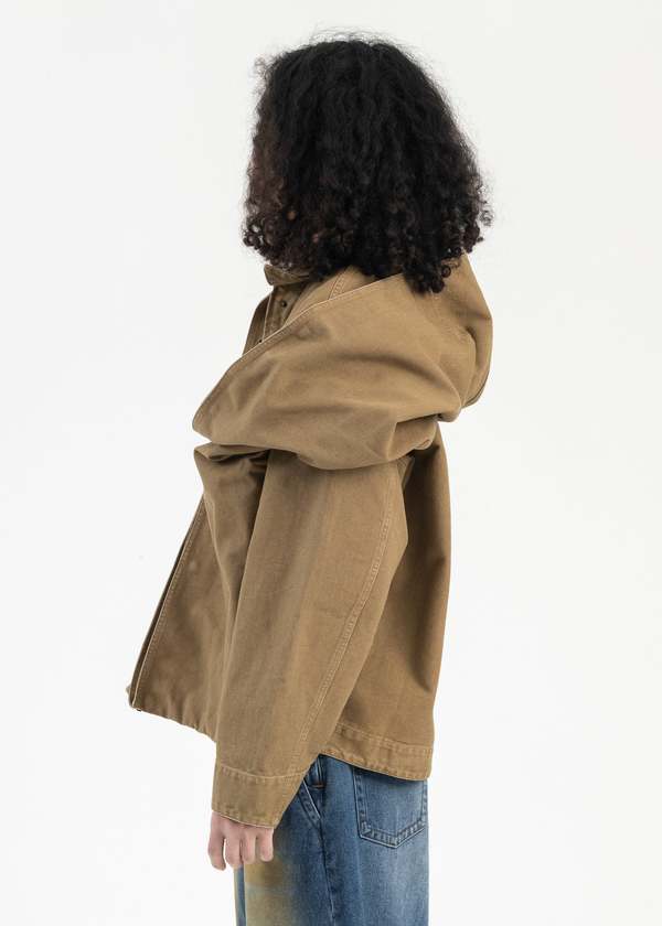 Y/project SNAP OFF PANEL HOOD CARGO JACKET - Beige | Garmentory