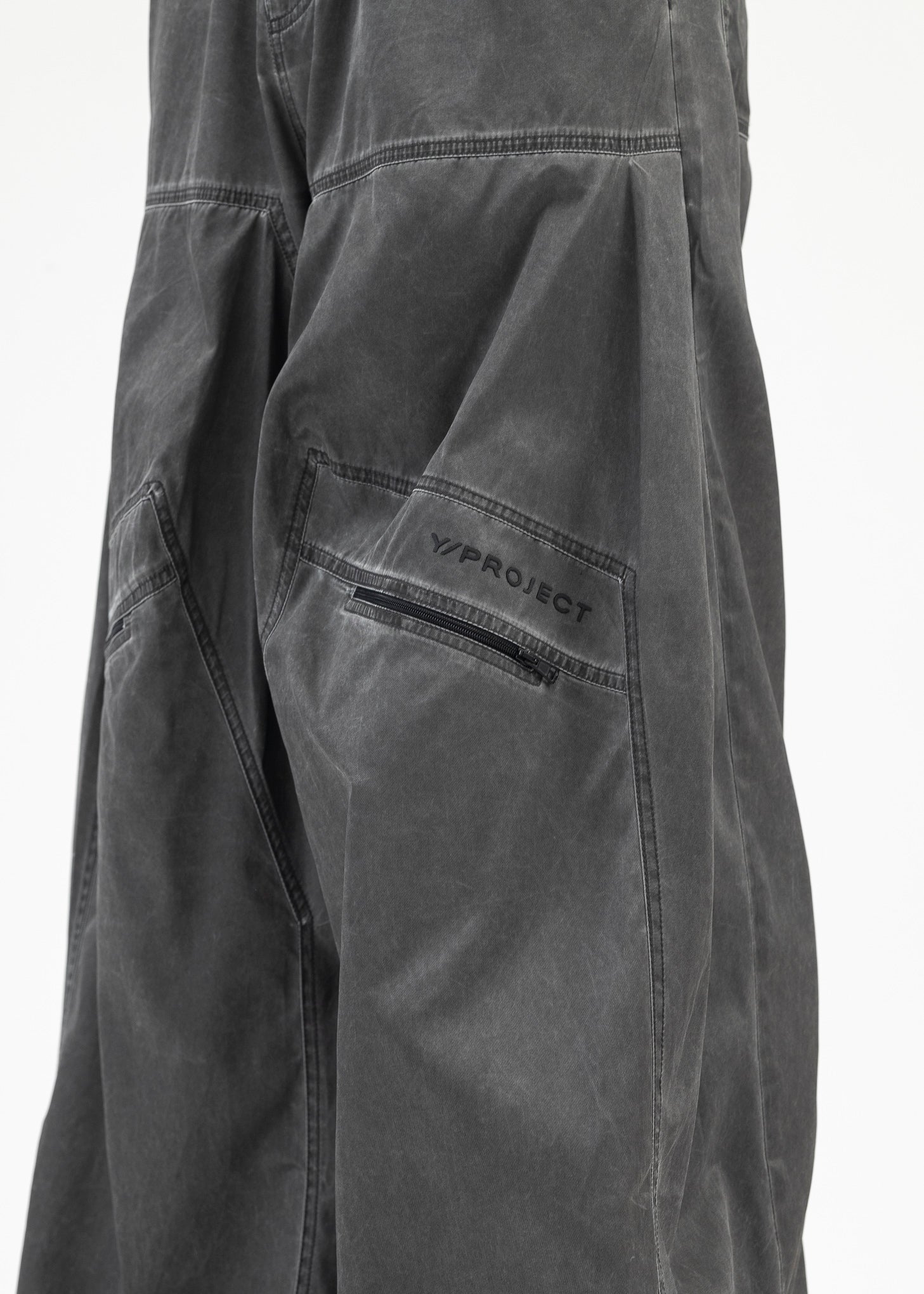 Y/project WASHED POP-UP PANTS - BLACK | Garmentory