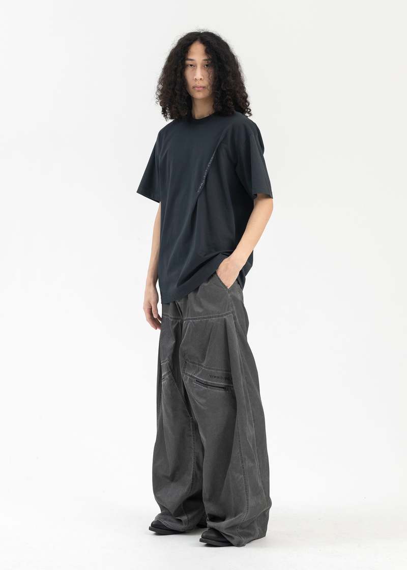 Y/project WASHED POP-UP PANTS - BLACK | Garmentory