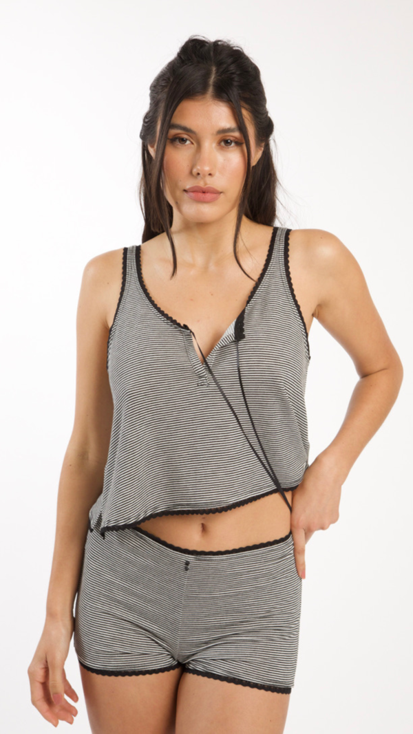 Andine Delphine Positano Short - Gray/Black/Pink | Garmentory