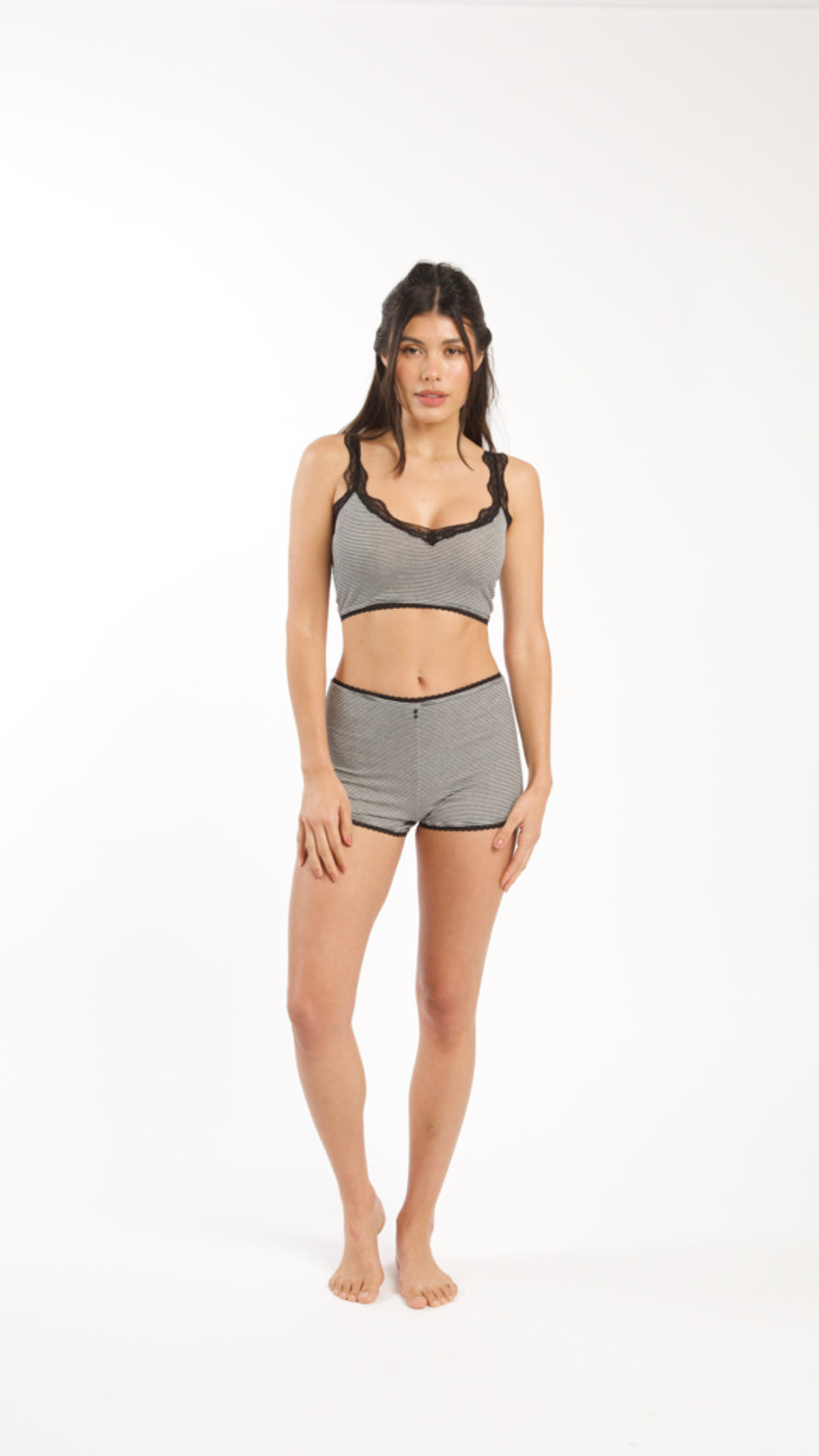 Andine Delphine Positano Short - Gray/Black/Pink | Garmentory