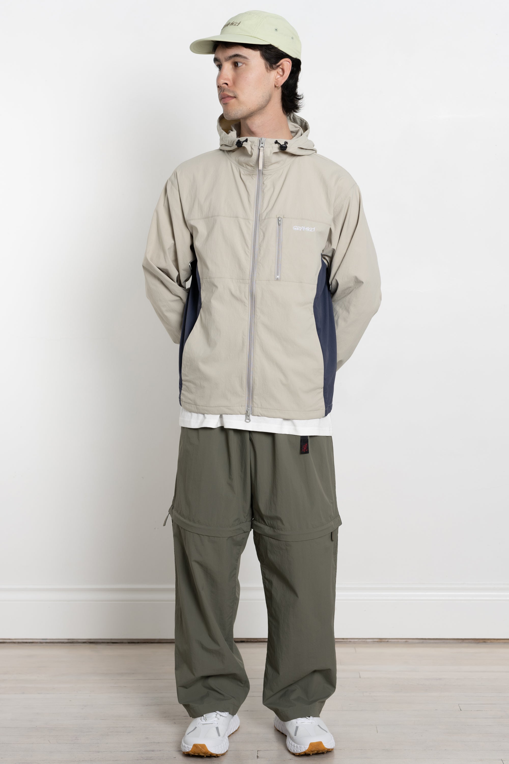 Gramicci Softshell Nylon Hooded Jacket - Stone Grey | Garmentory
