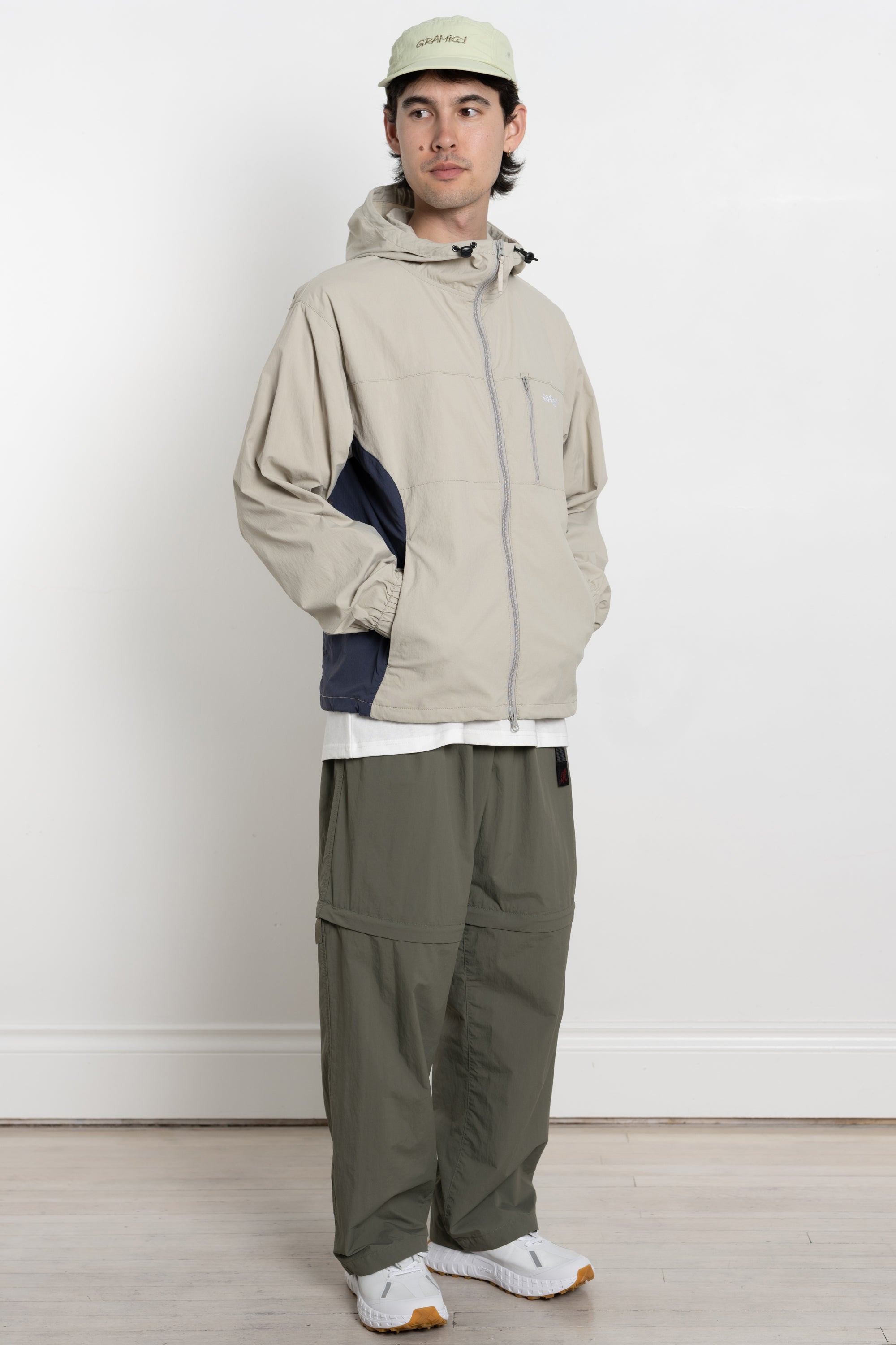 Gramicci Softshell Nylon Hooded Jacket - Stone Grey | Garmentory