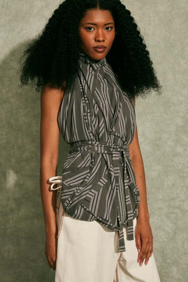 Carl Jan Cruz Mariposa Top - Stone | Garmentory