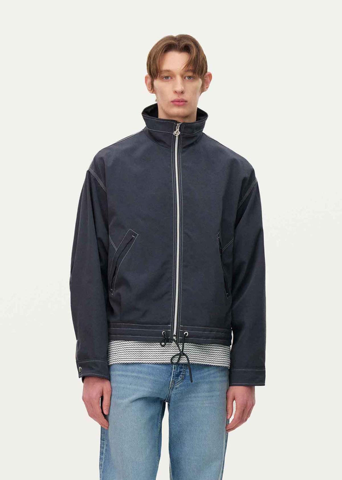 solid homme Contrast Track Jacket - Navy | Garmentory