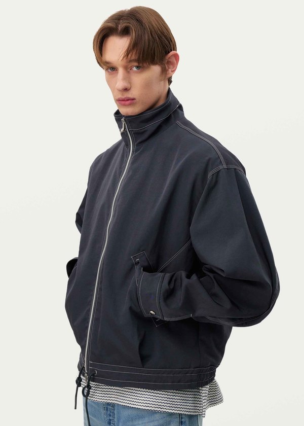 solid homme Contrast Track Jacket - Navy | Garmentory
