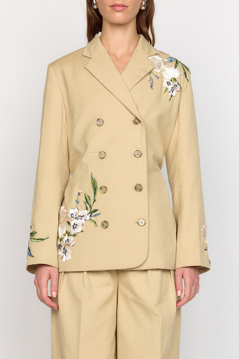 CHRISTY LYNN Brenna Blazer - Sand Embroidery | Garmentory