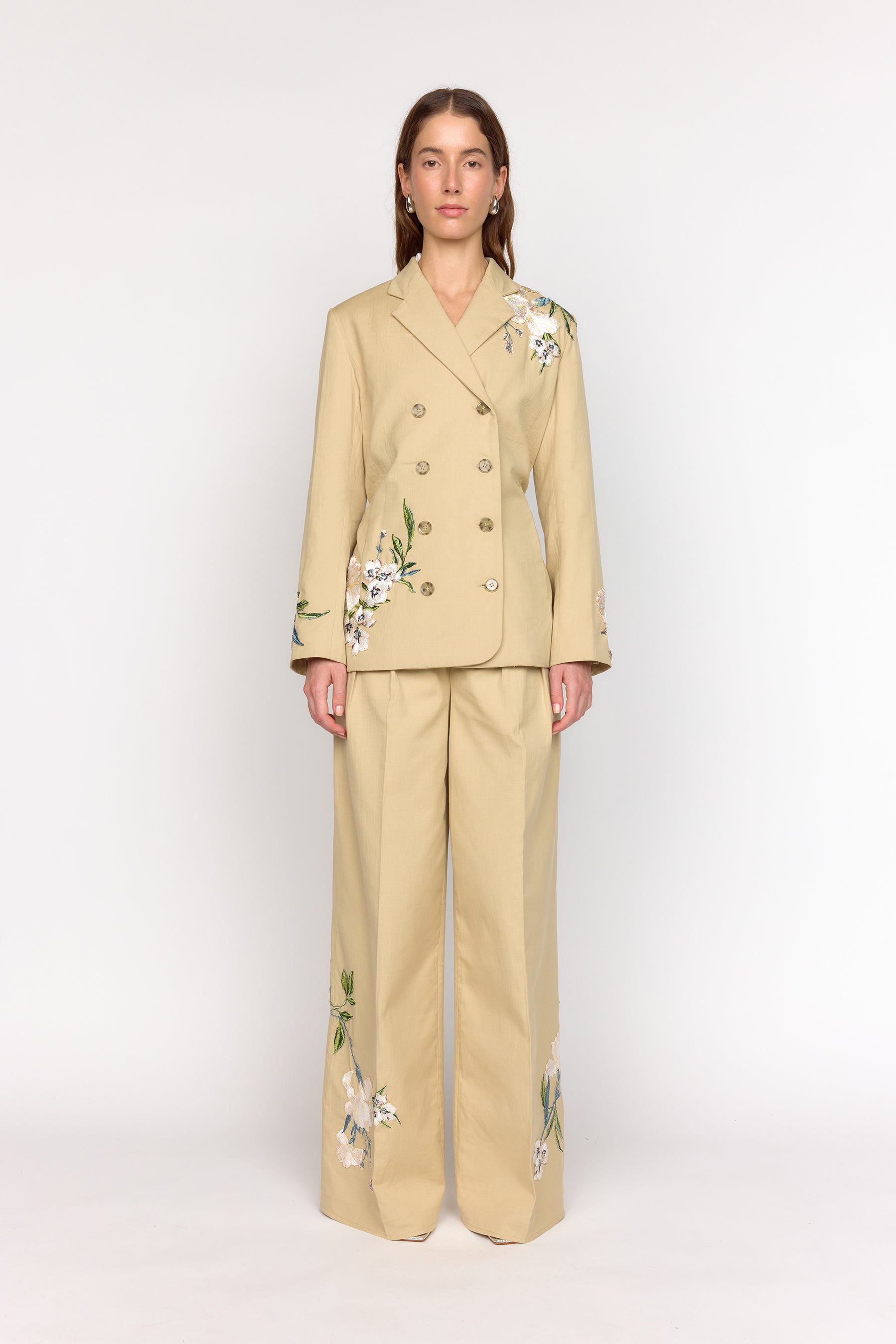 CHRISTY LYNN Brenna Blazer - Sand Embroidery | Garmentory