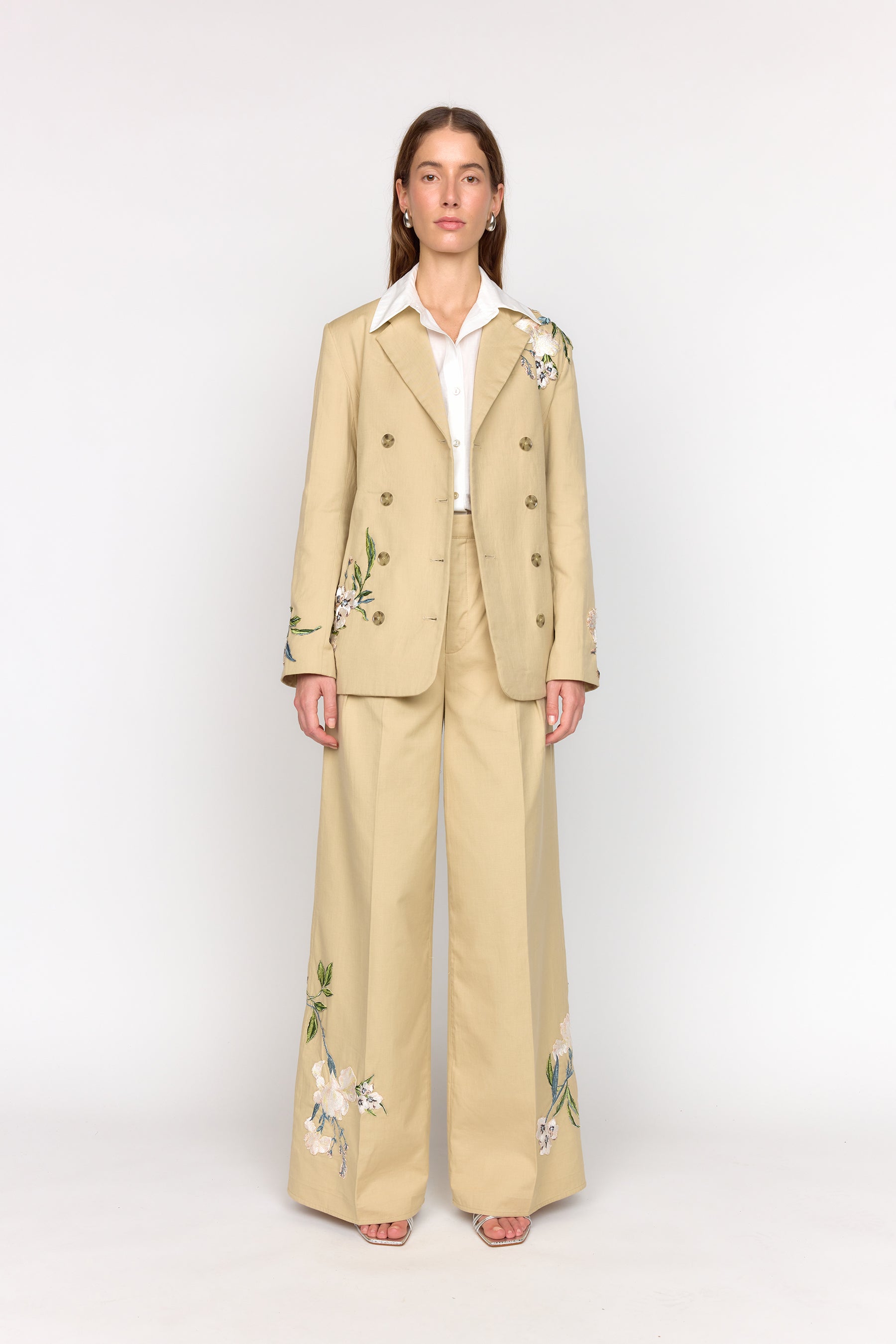 CHRISTY LYNN Brenna Blazer - Sand Embroidery | Garmentory