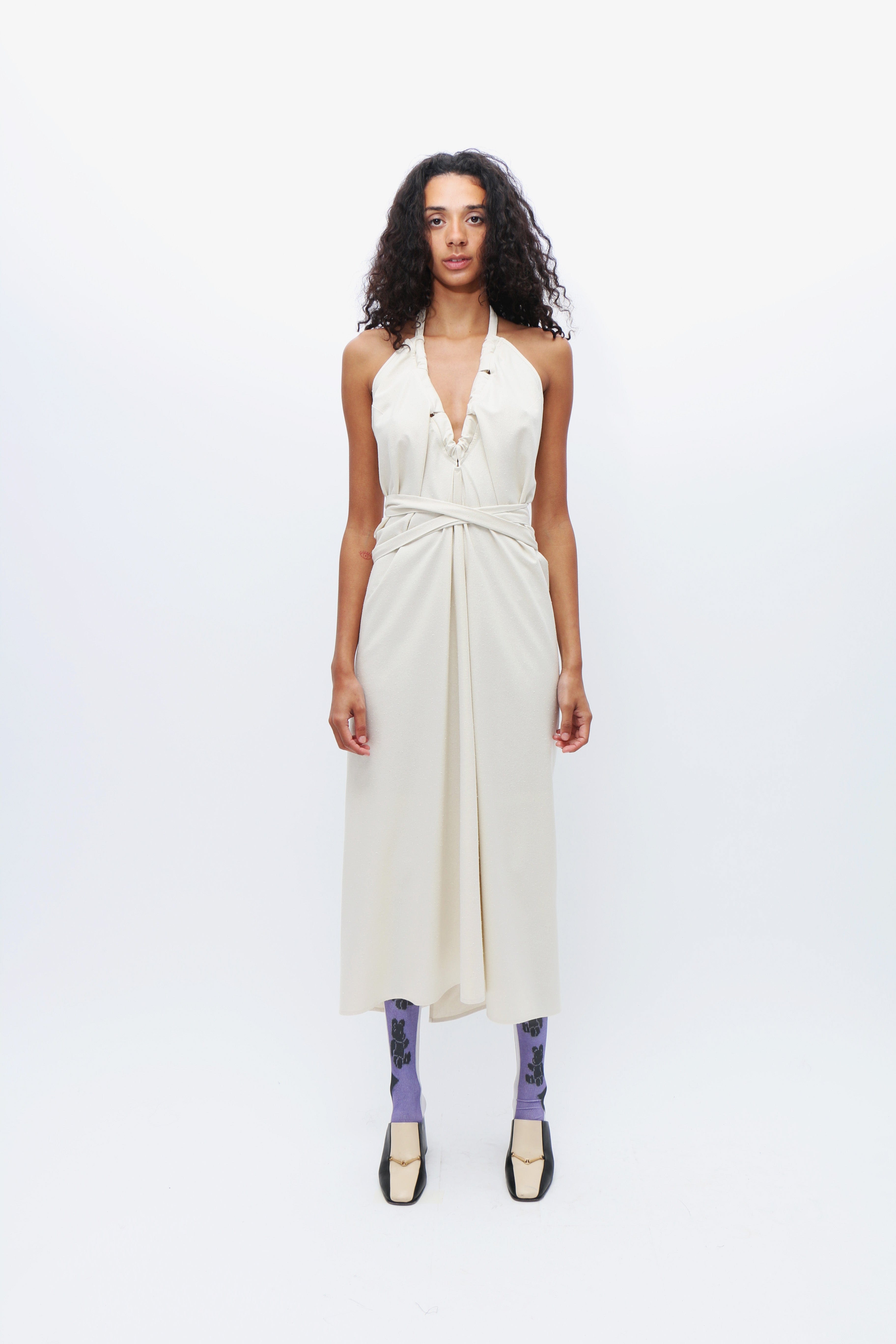 Baserange Undyed Node Dress - White | Garmentory