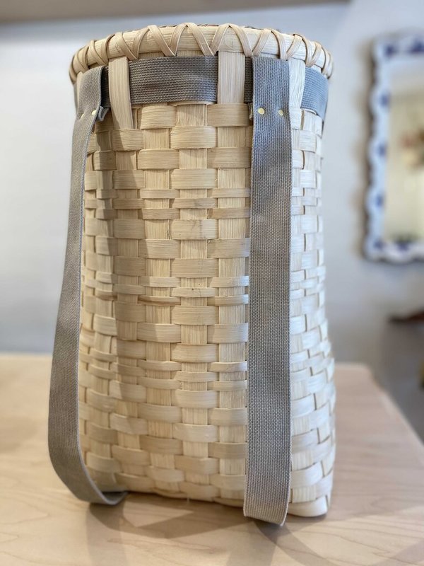 Rose Holdorf Rattan Pack Basket - Oak Galls/Iron Straps | Garmentory