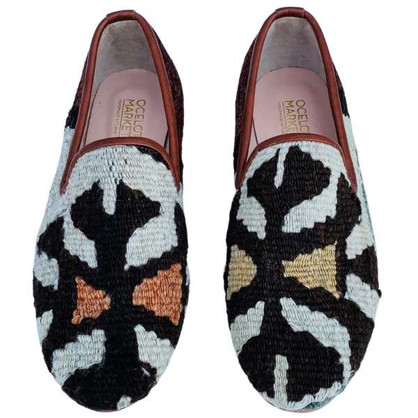 Men's Turkish Kilim Loafers | Black & White | Garmentory