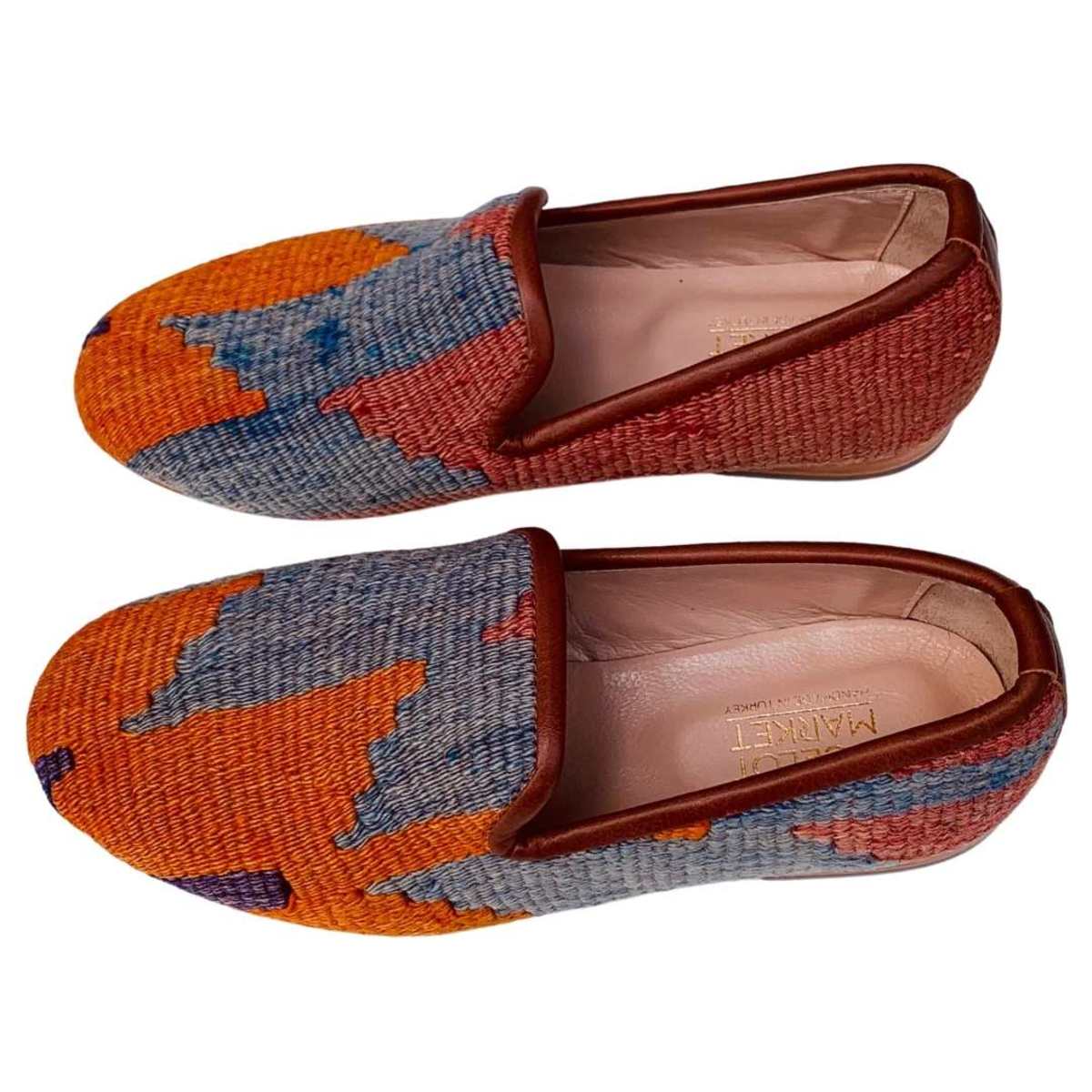 Ocelot Market Men's Turkish Kilim Loafers - Muted Blue & Orange ...