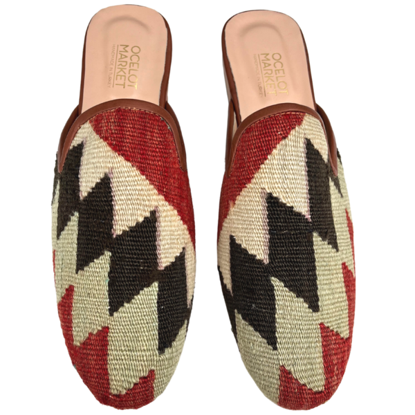 Men's Turkish Kilim Mule Zig Zag Pattern | Garmentory