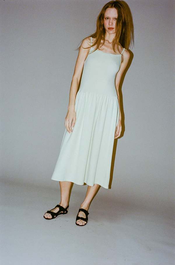 Gil Rodriguez Lapointe Dropwaist Midi Dress - White Sage | Garmentory
