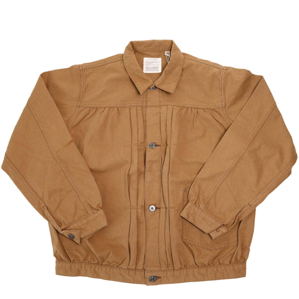 Full Count Selvedge Canvas Triple Pleated Jacket - Brown | Garmentory