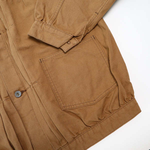 Full Count Selvedge Canvas Triple Pleated Jacket - Brown | Garmentory