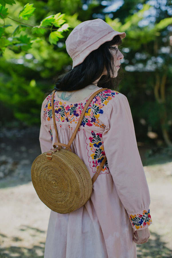 Village Thrive Round Rattan Backpack - Neutrals | Garmentory