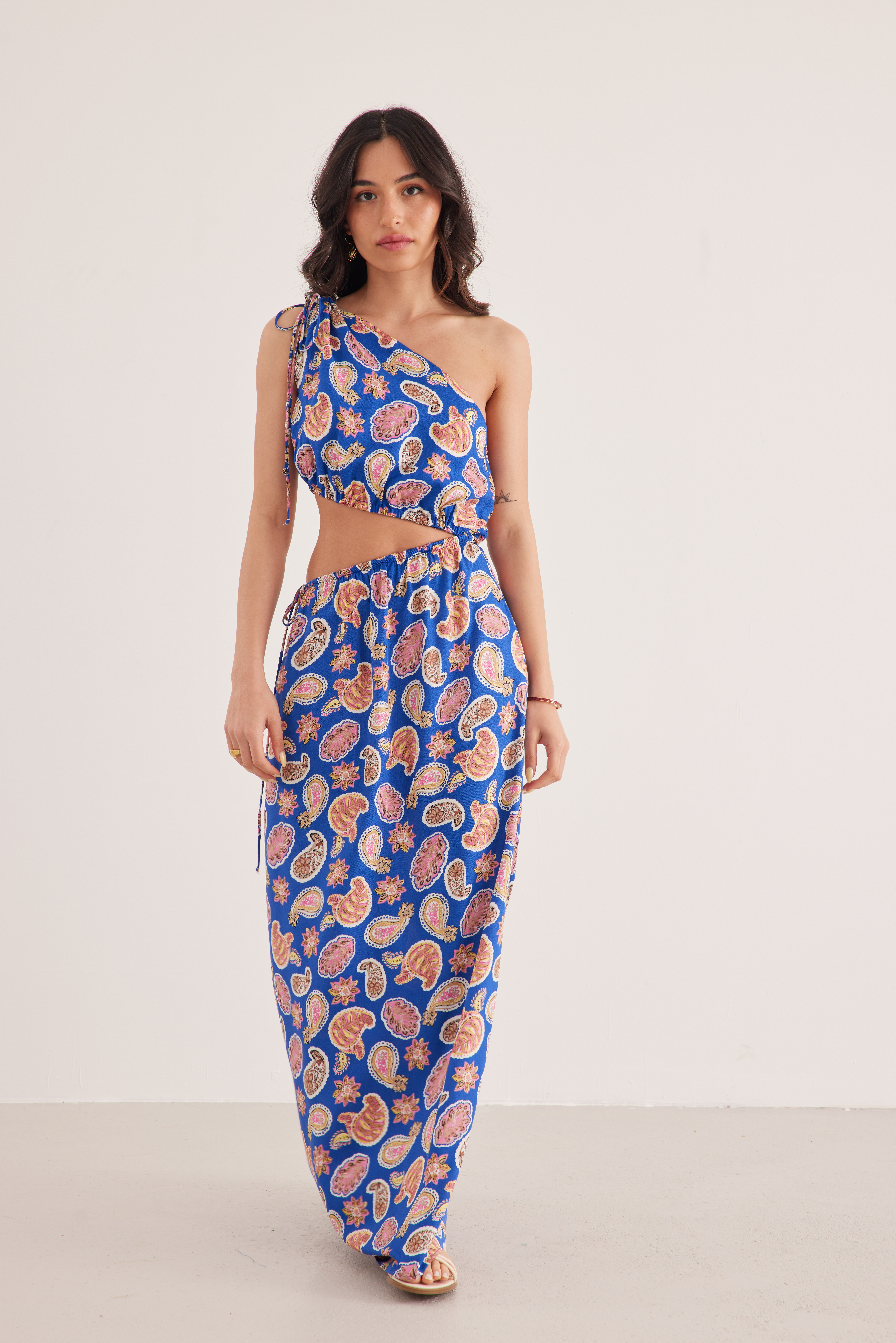 Chillax Always The Muse One Shoulder Dress - Paisley | Garmentory