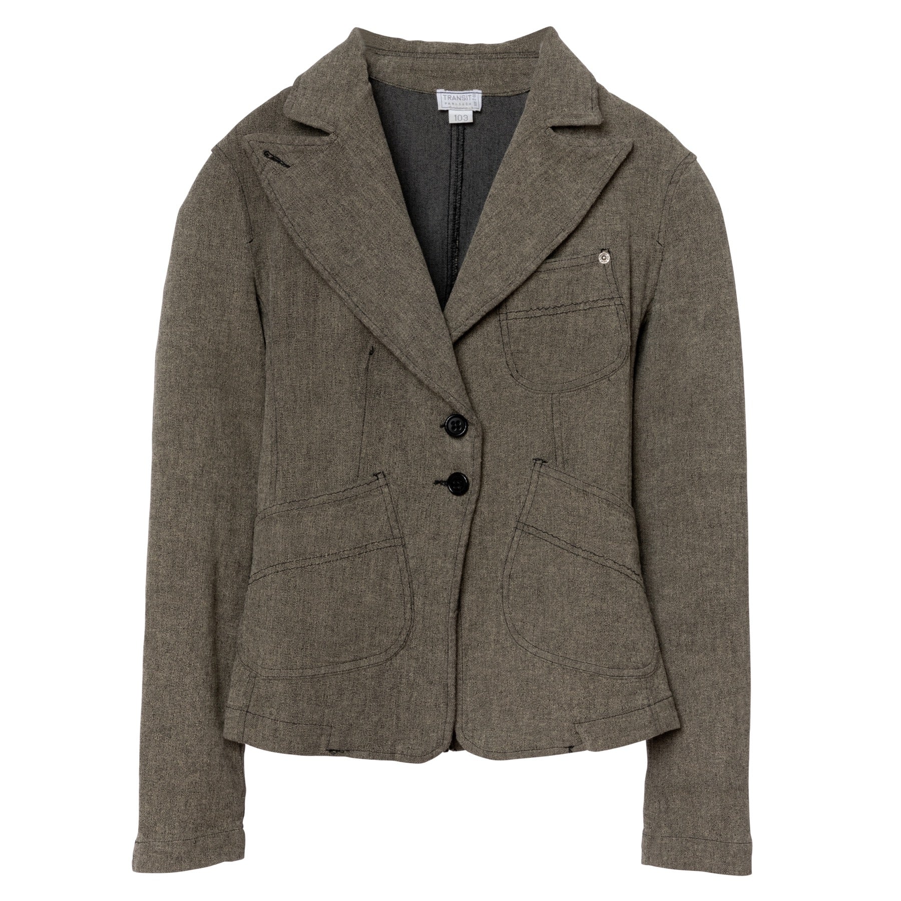 TRANSIT PAR-SUCH (Italy) Denim Cotton Blend Napoleon Collar Shooting ...