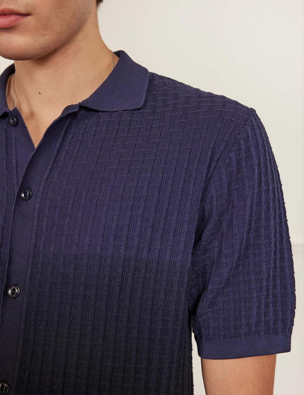 Percival Dip Dab Knitted Shirt - Blue | Garmentory