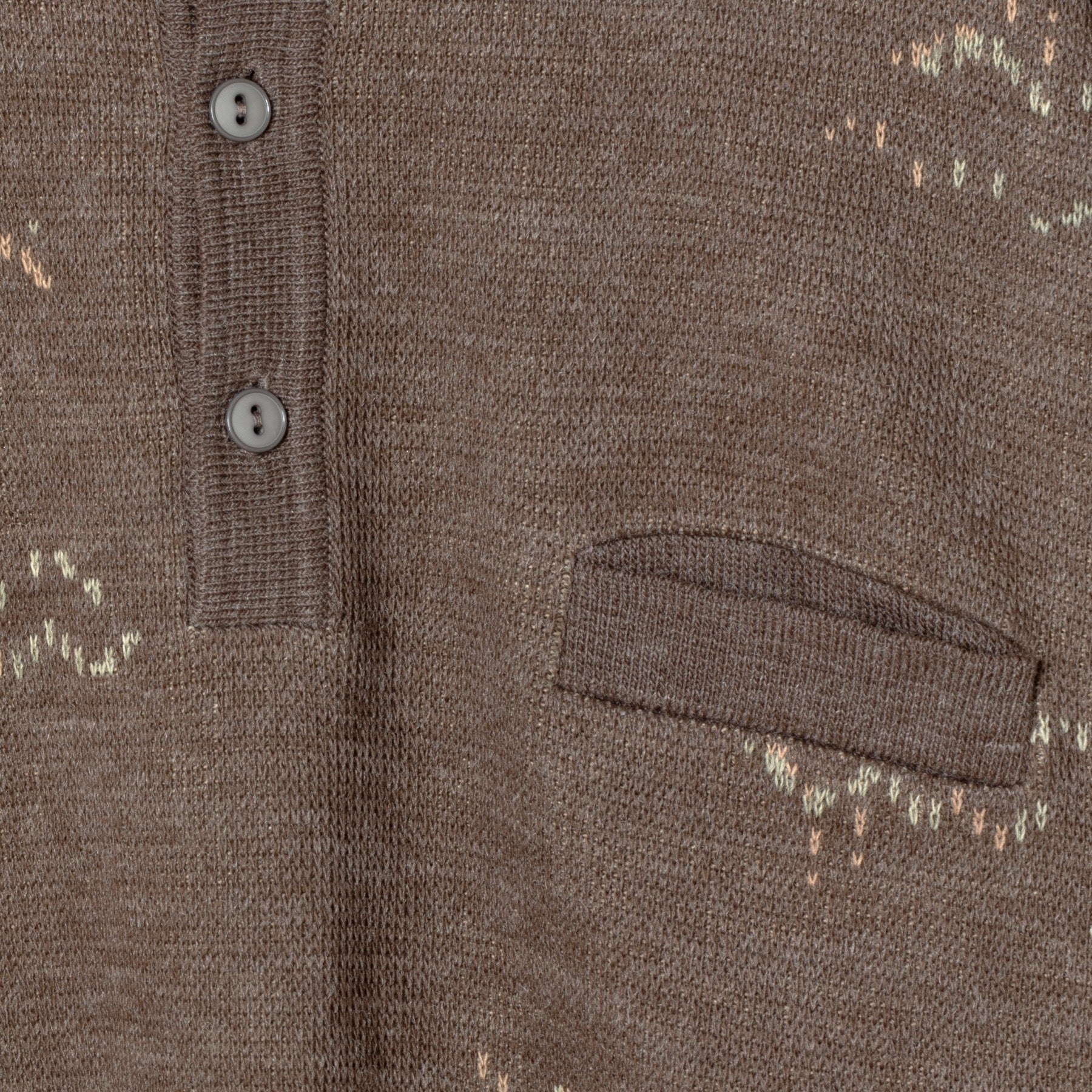 Pierre d'Asniel (France) Jacquard Interlock Knit Wool Polo Sweater ...