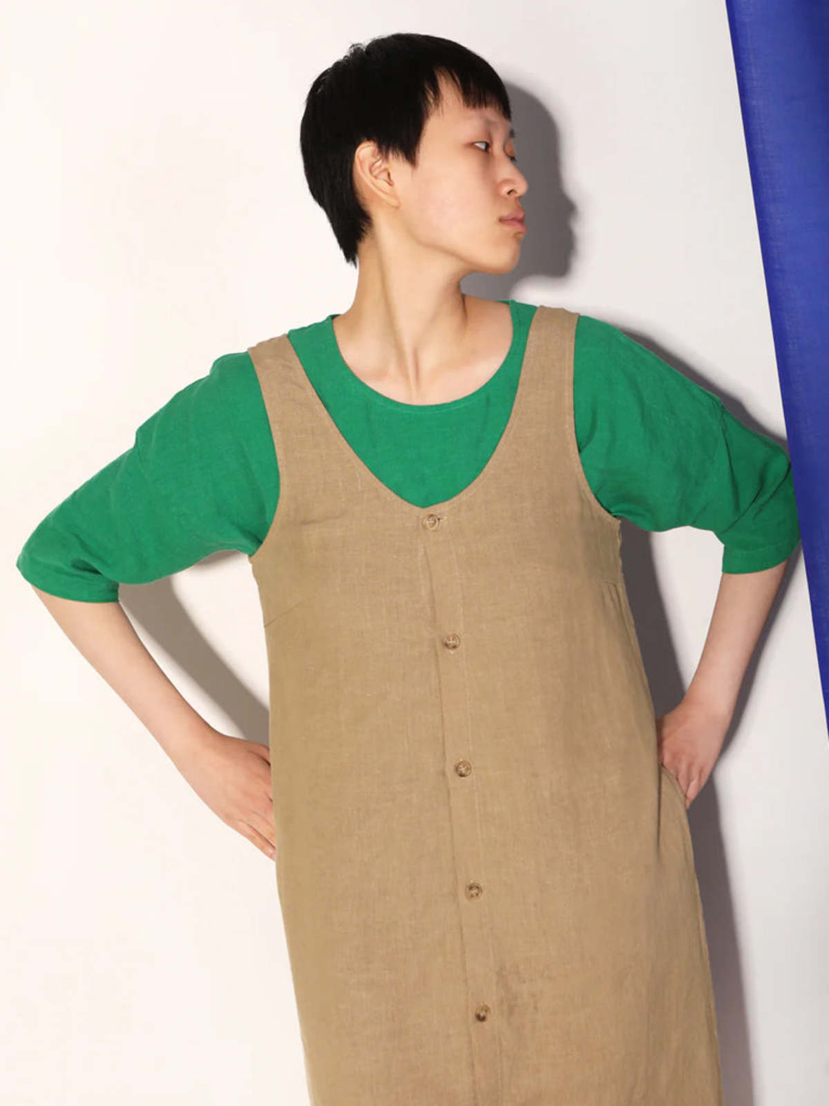 L.F. Markey Button Front Slip Dress - Stone | Garmentory