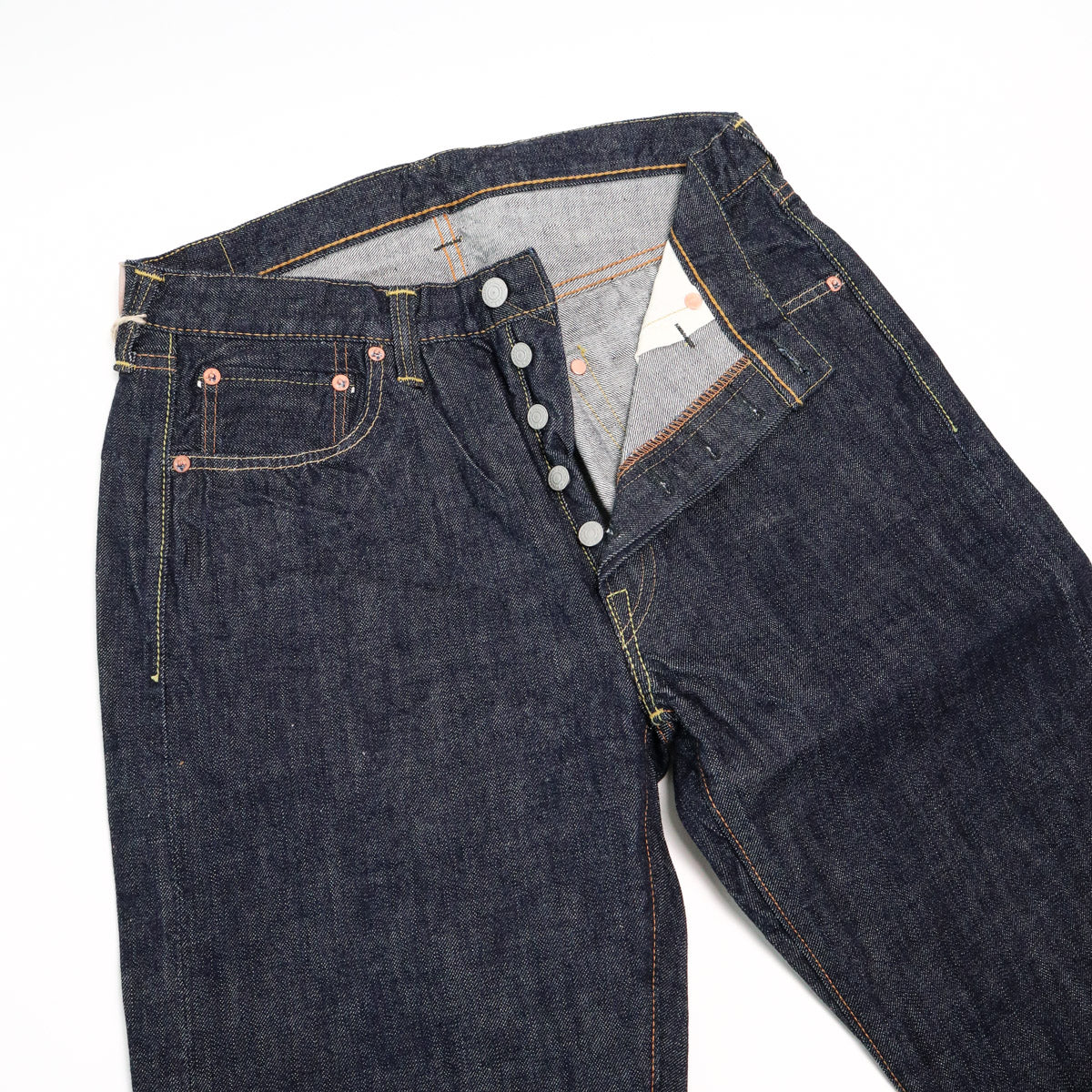 Full Count 1101W Straight Leg One Wash Jeans - Indigo Blue | Garmentory