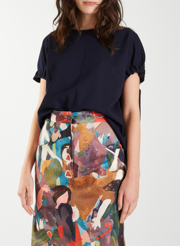 Meg Elastic Armhole Top - Navy | Garmentory