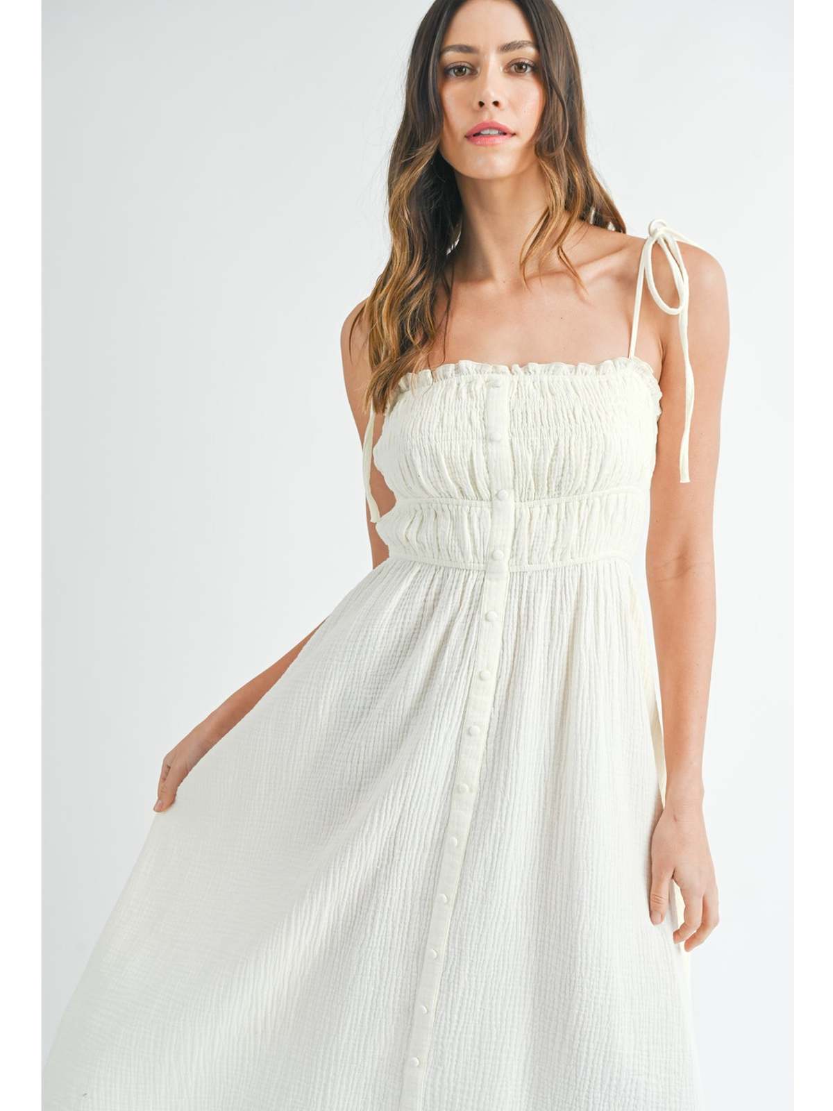 Mable Zoey Midi Dress - Cream | Garmentory