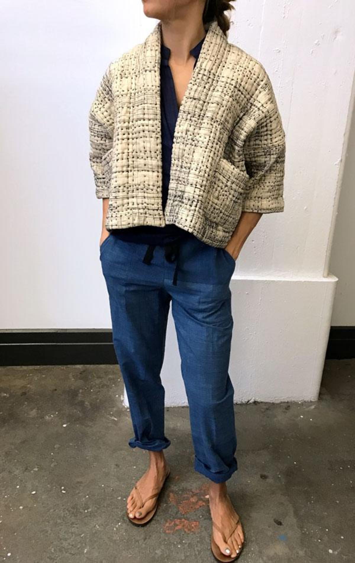 Neeru Kumar Blanket Kantha Jacket in Natural | Garmentory