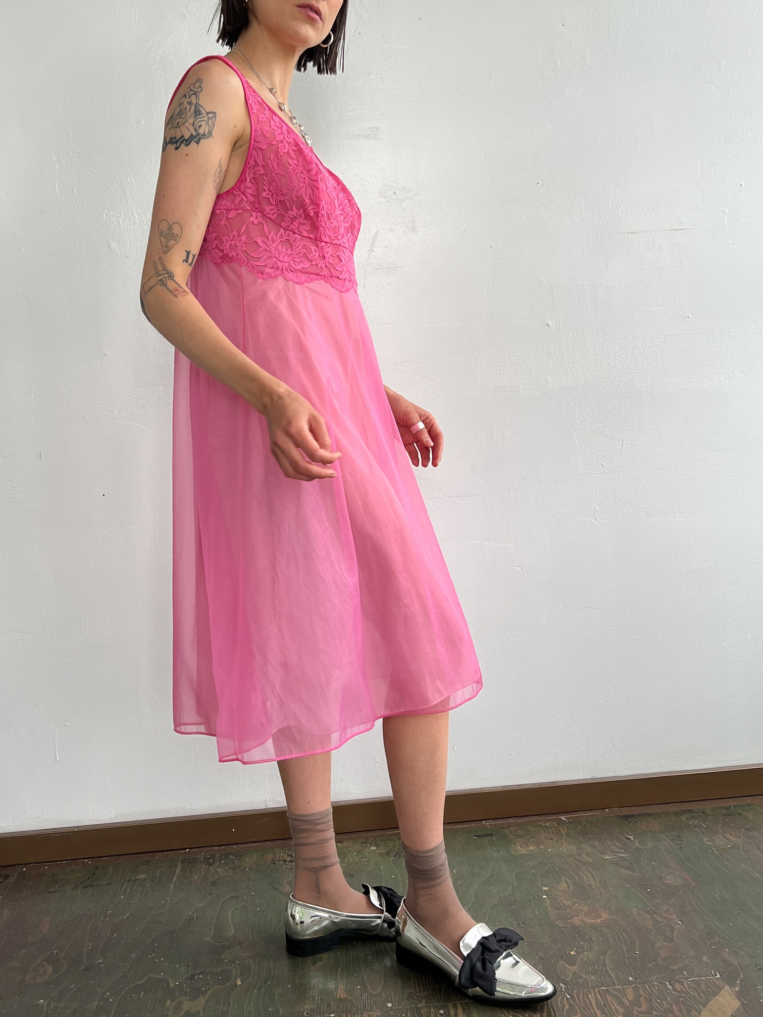 Sheer Layered Dress - Pink | Garmentory